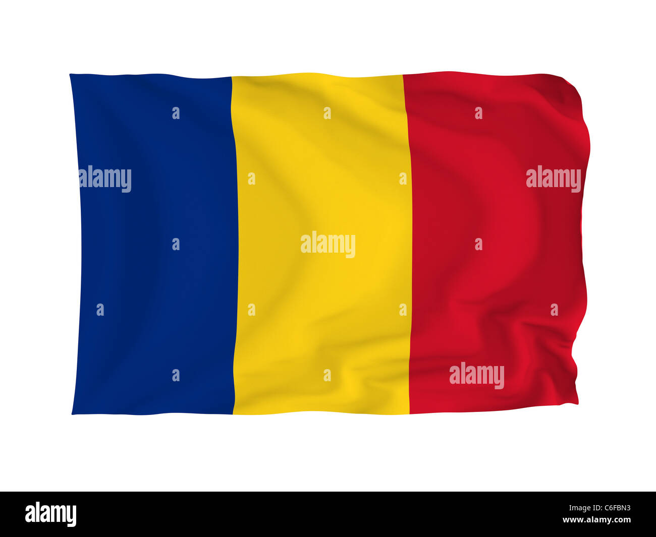 Romania. High resolution European Flag series. With fabric texture ...