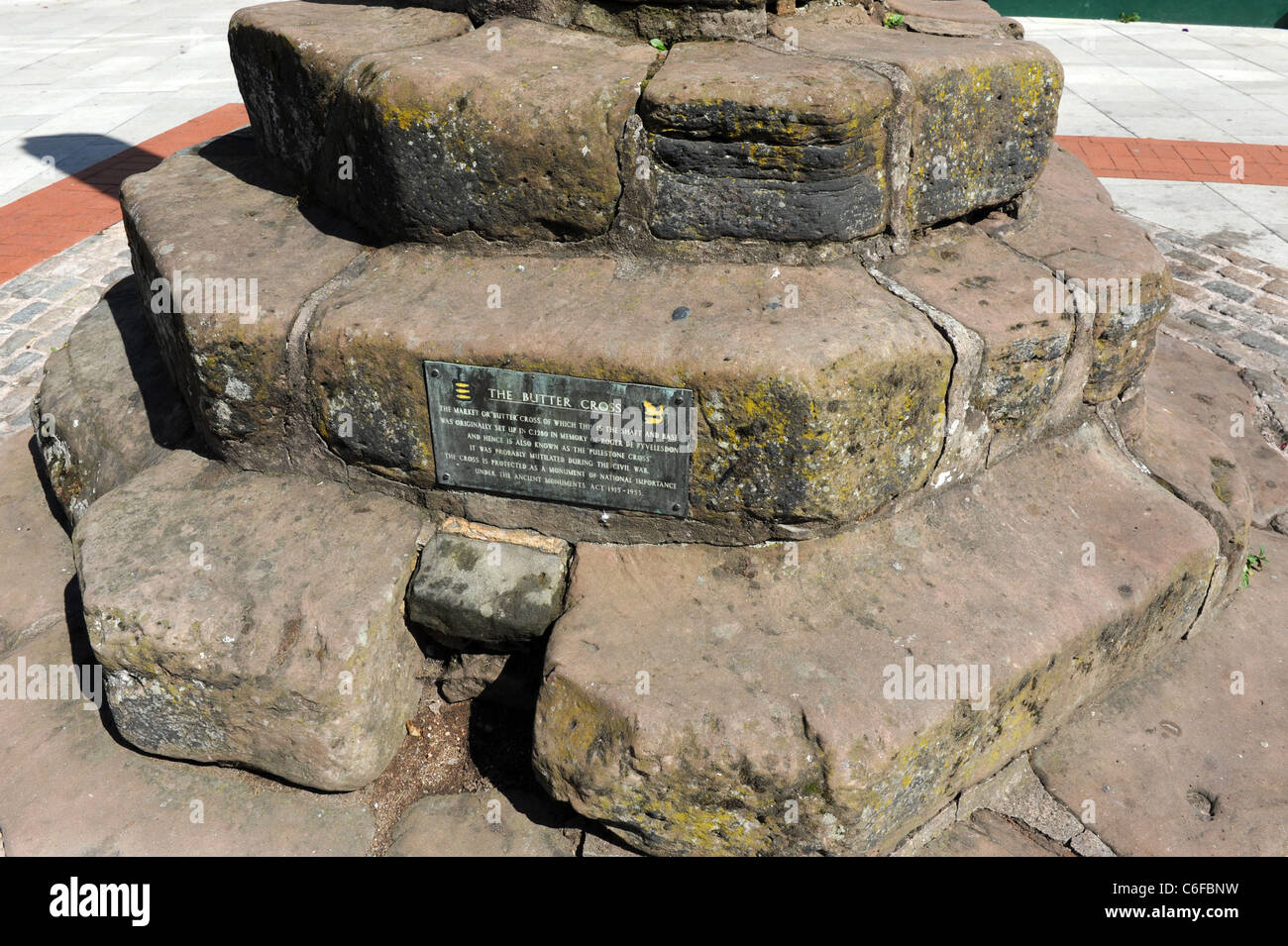 Newport Shropshire The Butter Cross foundation stone England Uk Stock ...