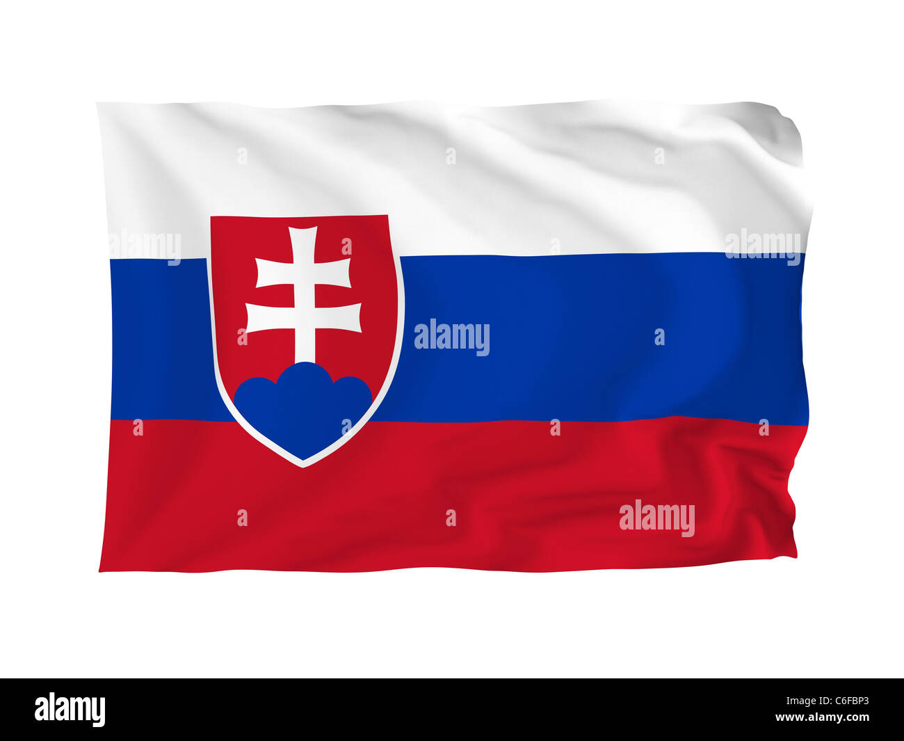 Slovakia. High resolution European Flag series. With fabric texture ...