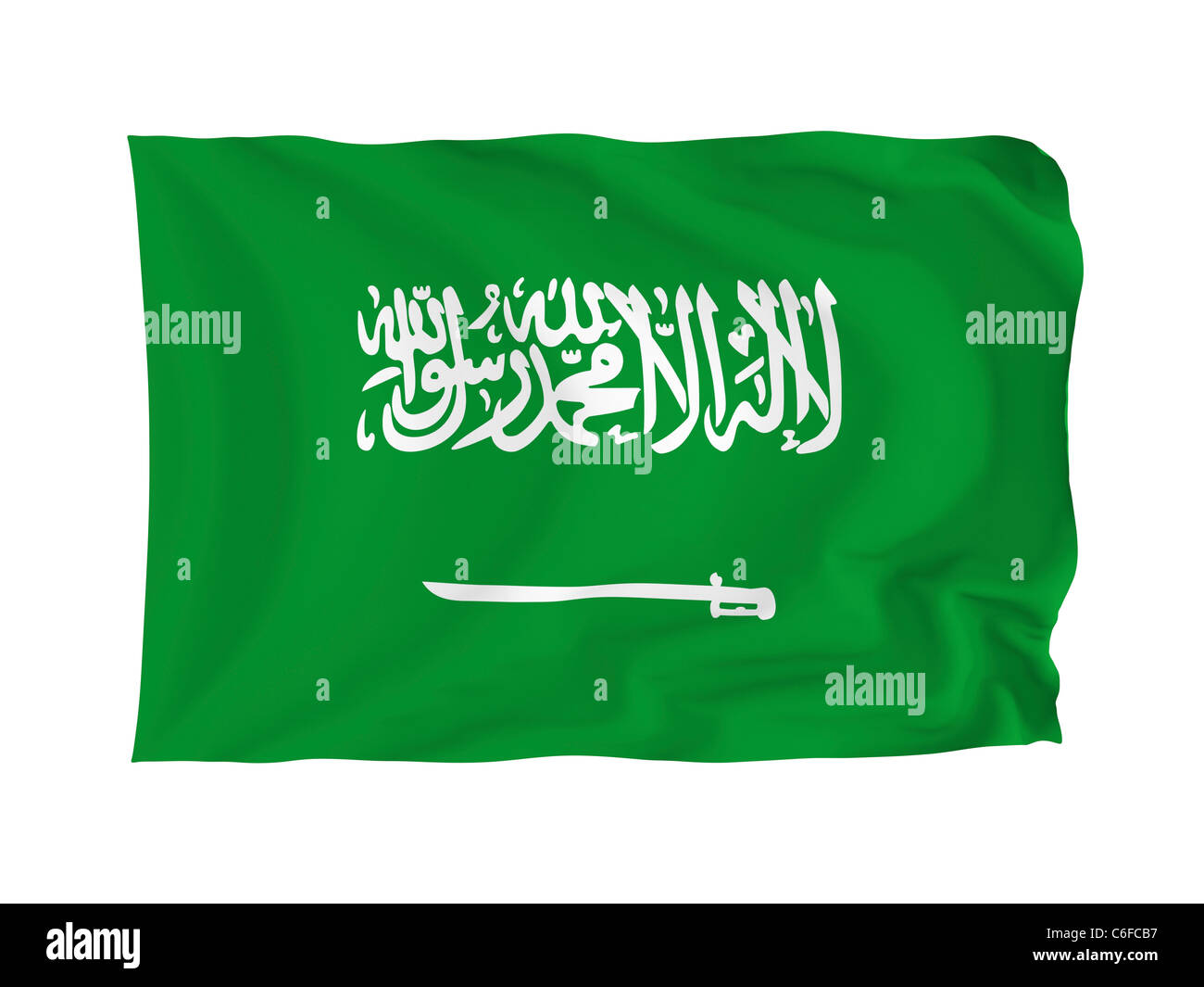 Saudi Arabia. High resolution Asian Flag series. With fabric texture ...