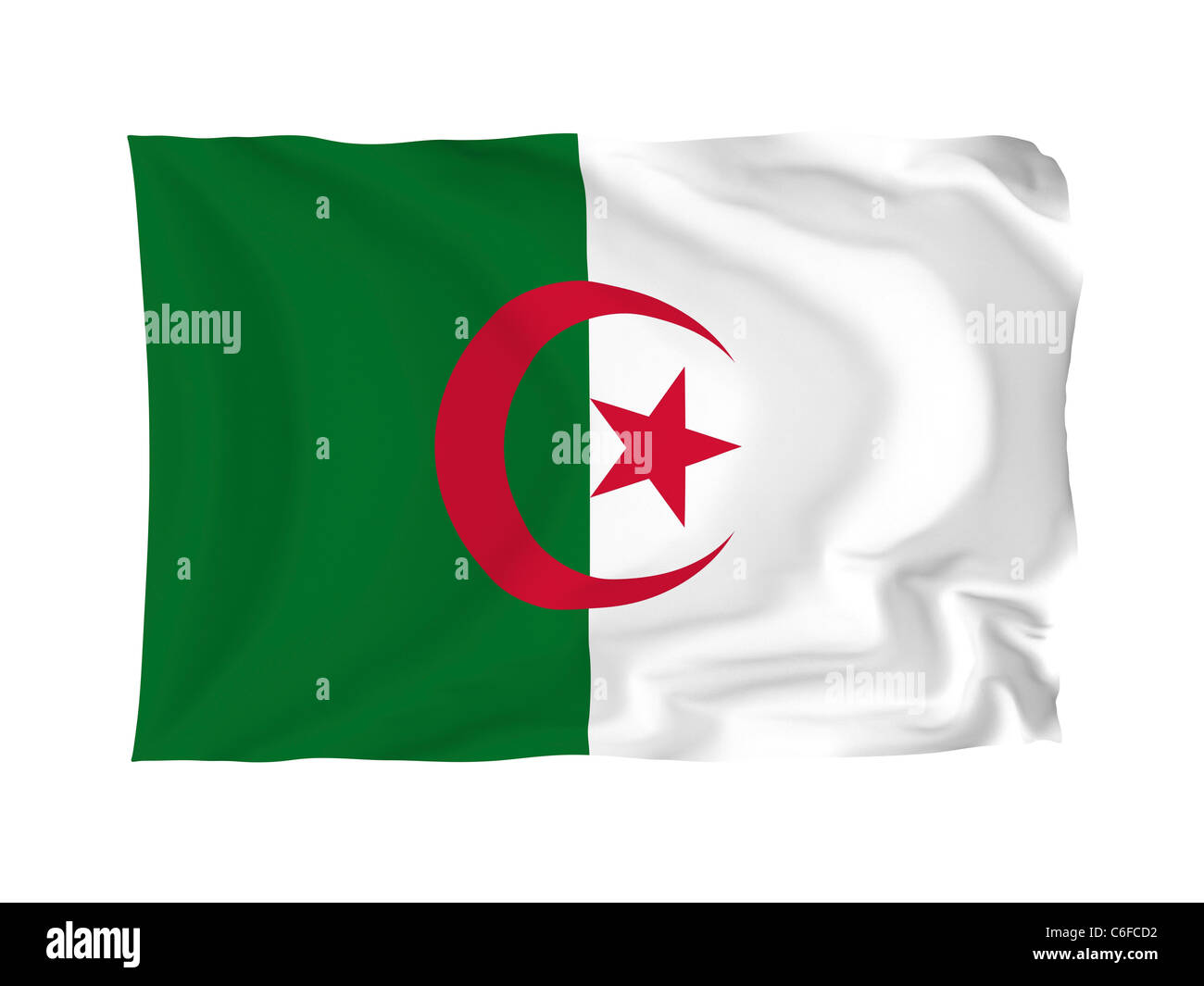Algeria. High resolution African Flag series. With fabric texture Stock ...