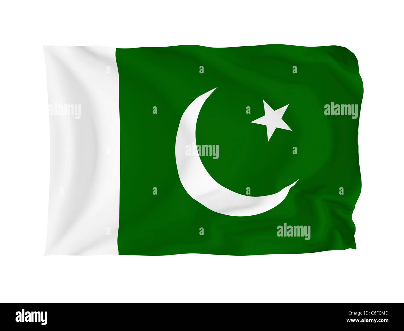 Pakistan. High resolution Asian Flag series. With fabric texture Stock ...
