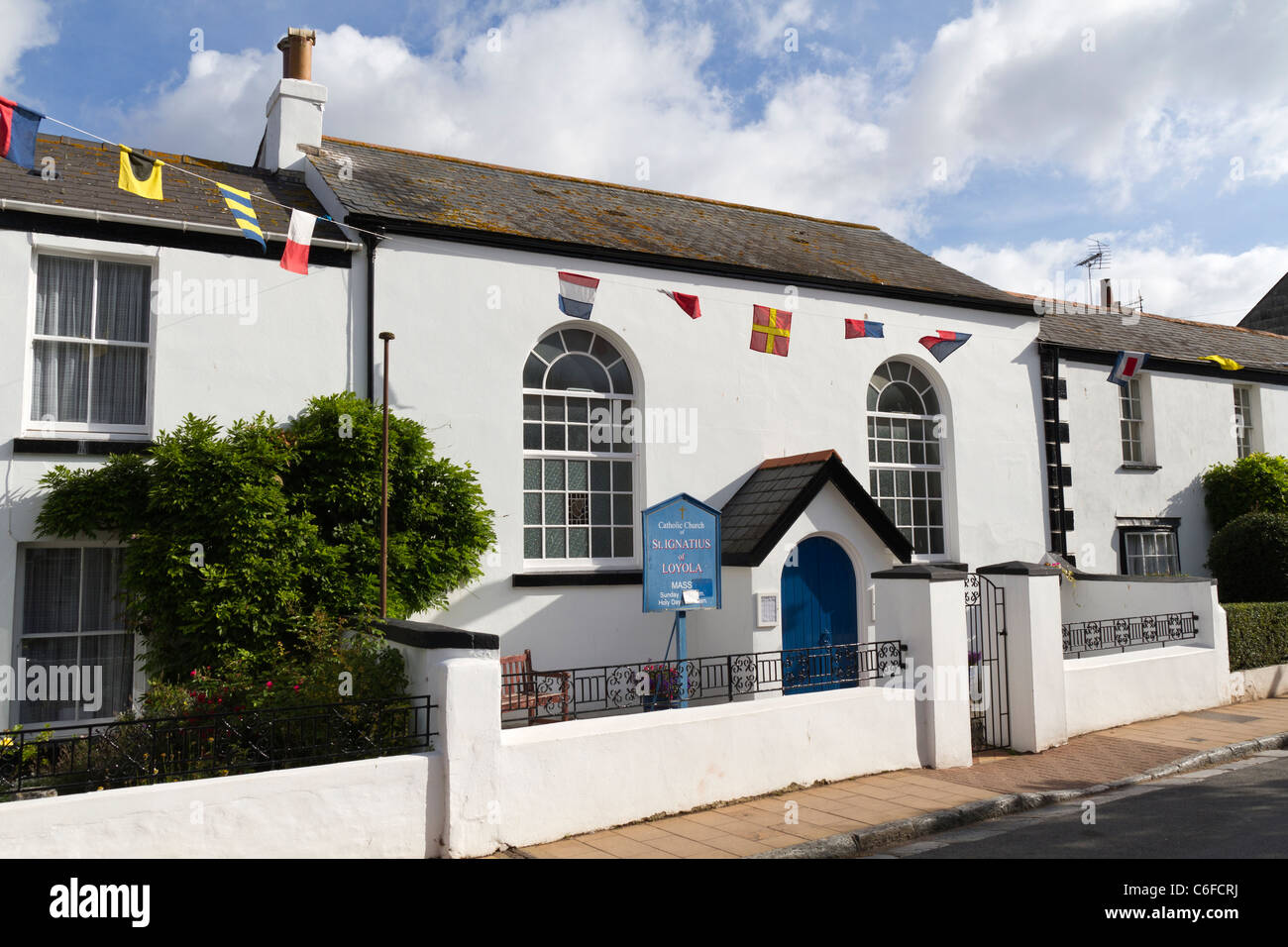 The Catholic church of St Ignatius of Loyola in Shaldon Devon Stock ...