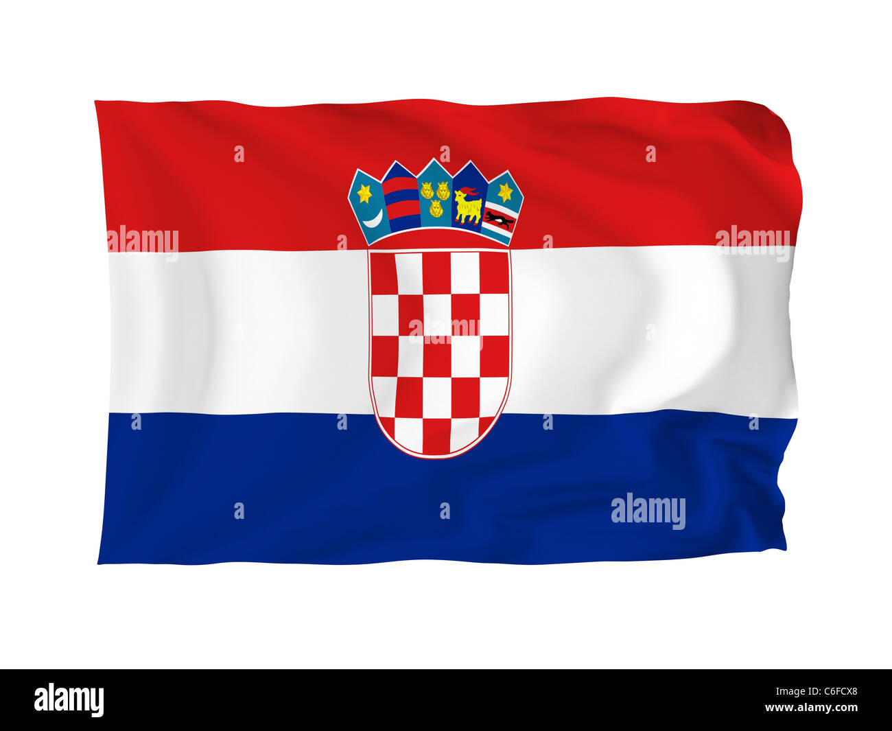 Croatia. High resolution European Flag series. With fabric texture ...