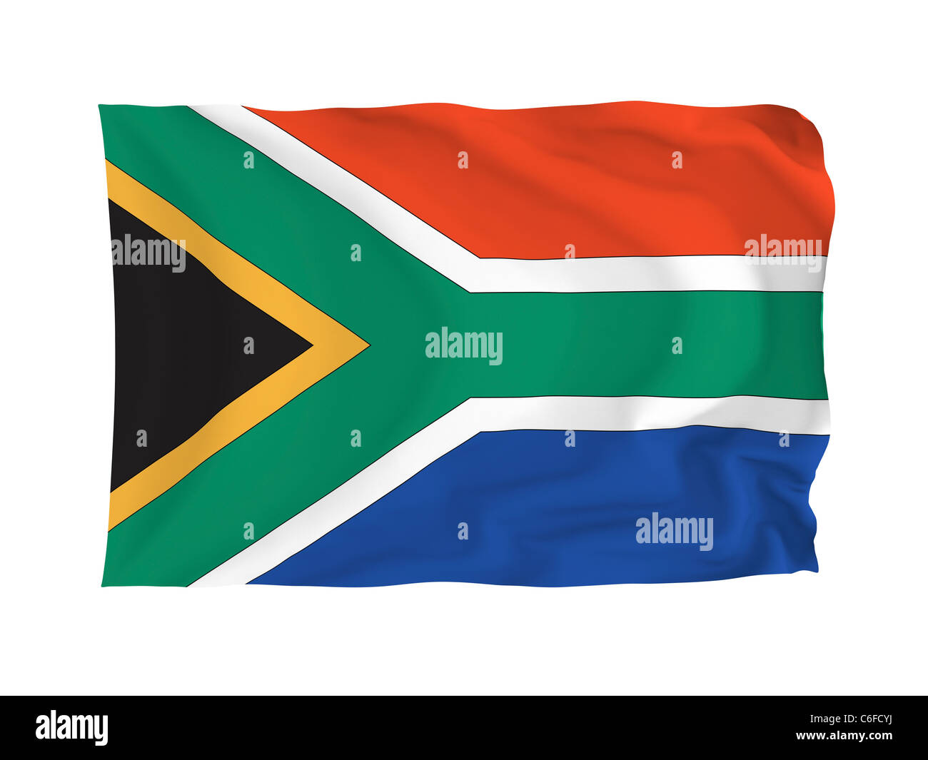 South Africa. High resolution African Flag series. With fabric texture ...