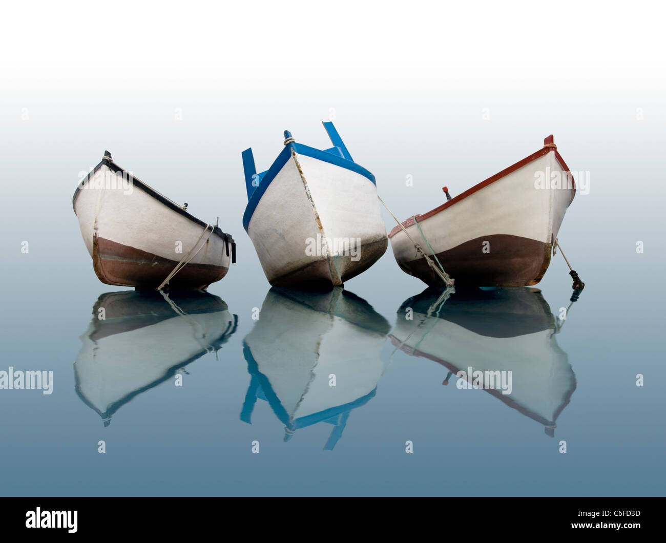 Boat on calm water Stock Photo - Alamy