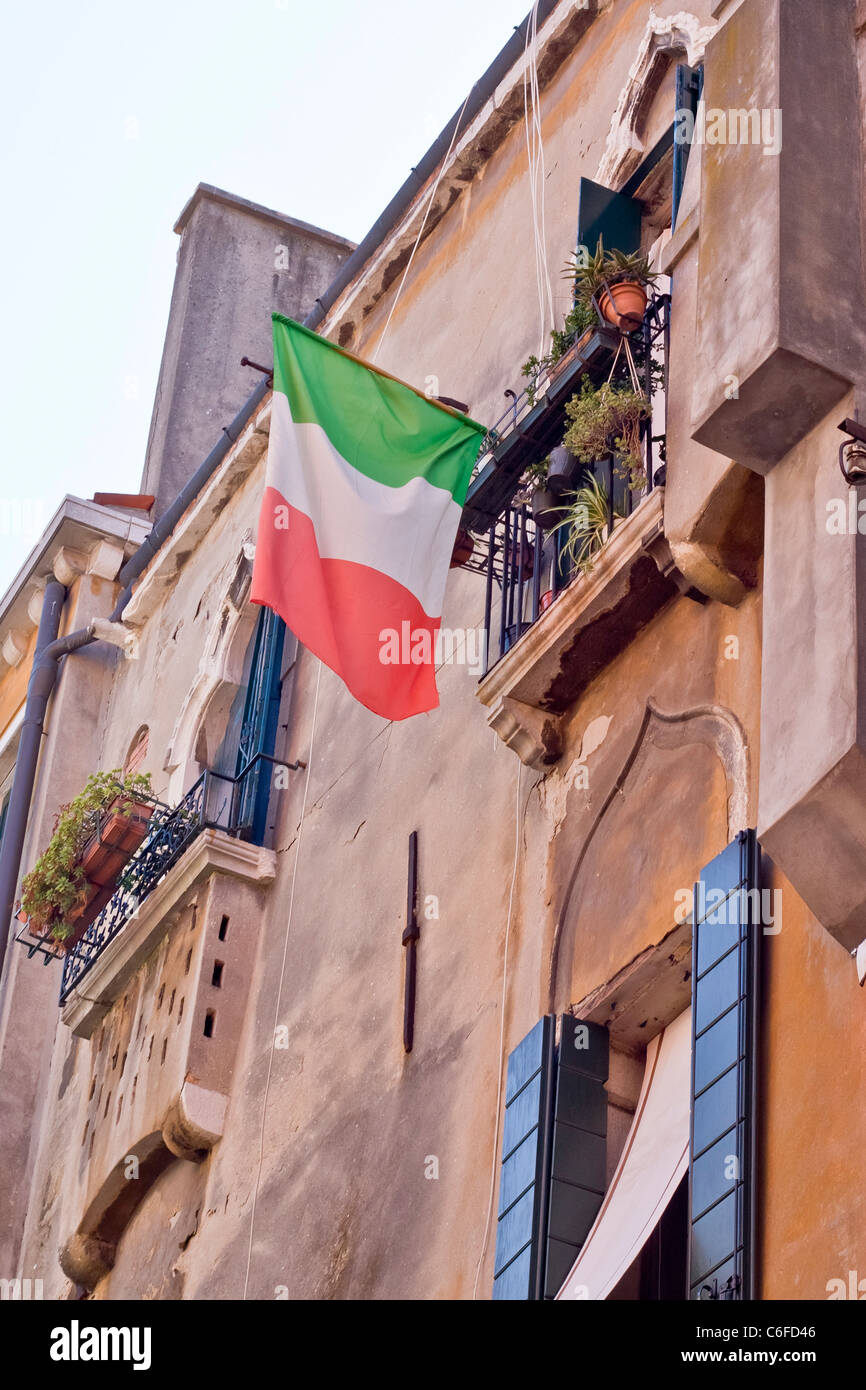 Italian flag flying in Venice Italy Stock Photo - Alamy