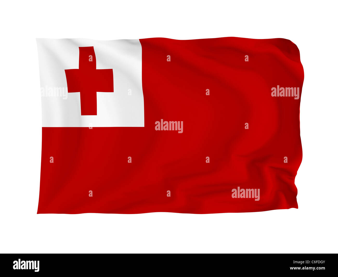 Tonga. High resolution Oceania Flag series. With fabric texture Stock ...