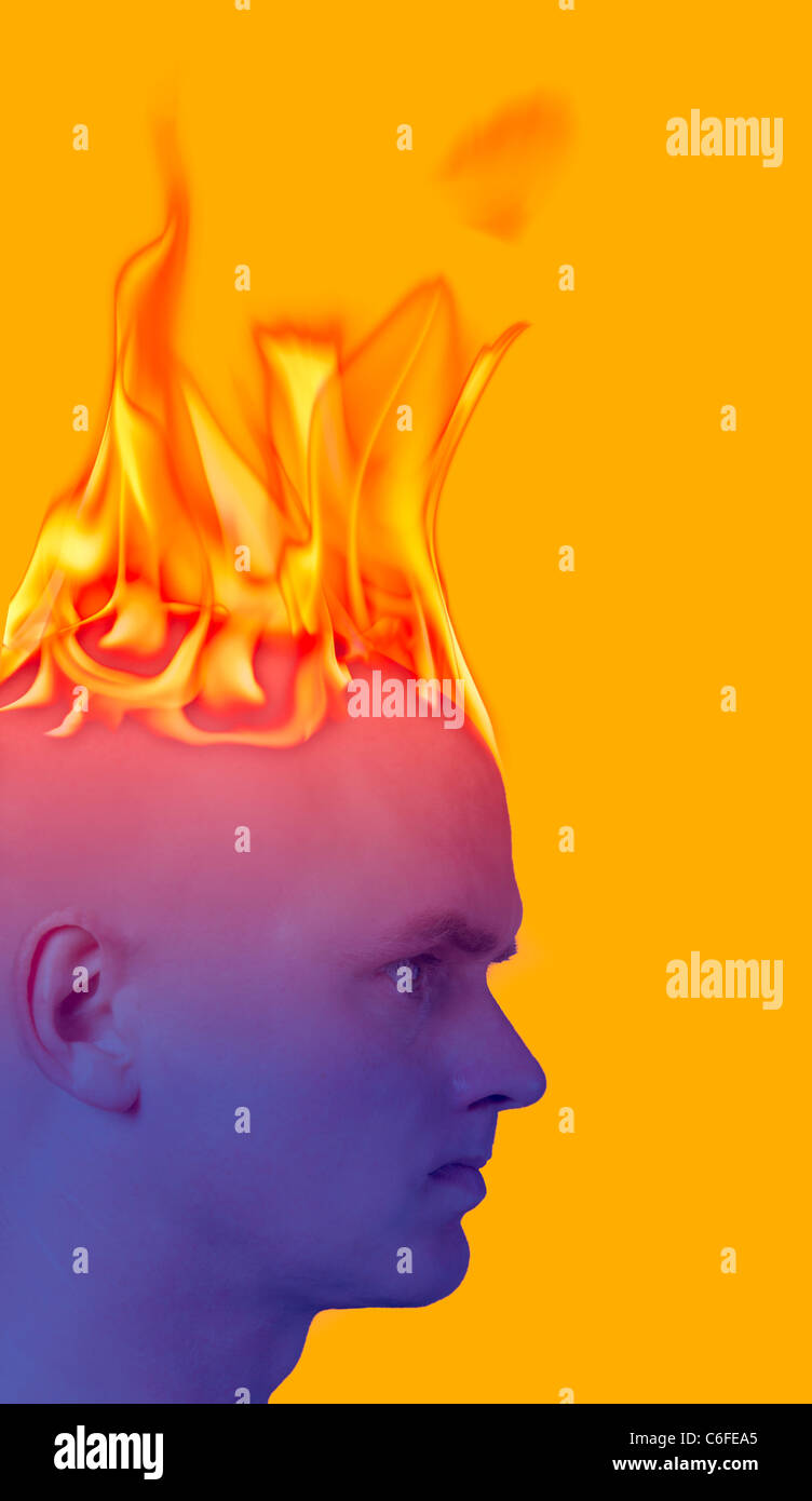 Flames on head hi-res stock photography and images - Alamy