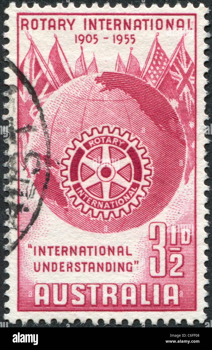 AUSTRALIA - 1955: A stamp printed in Australia, is dedicated to the ...