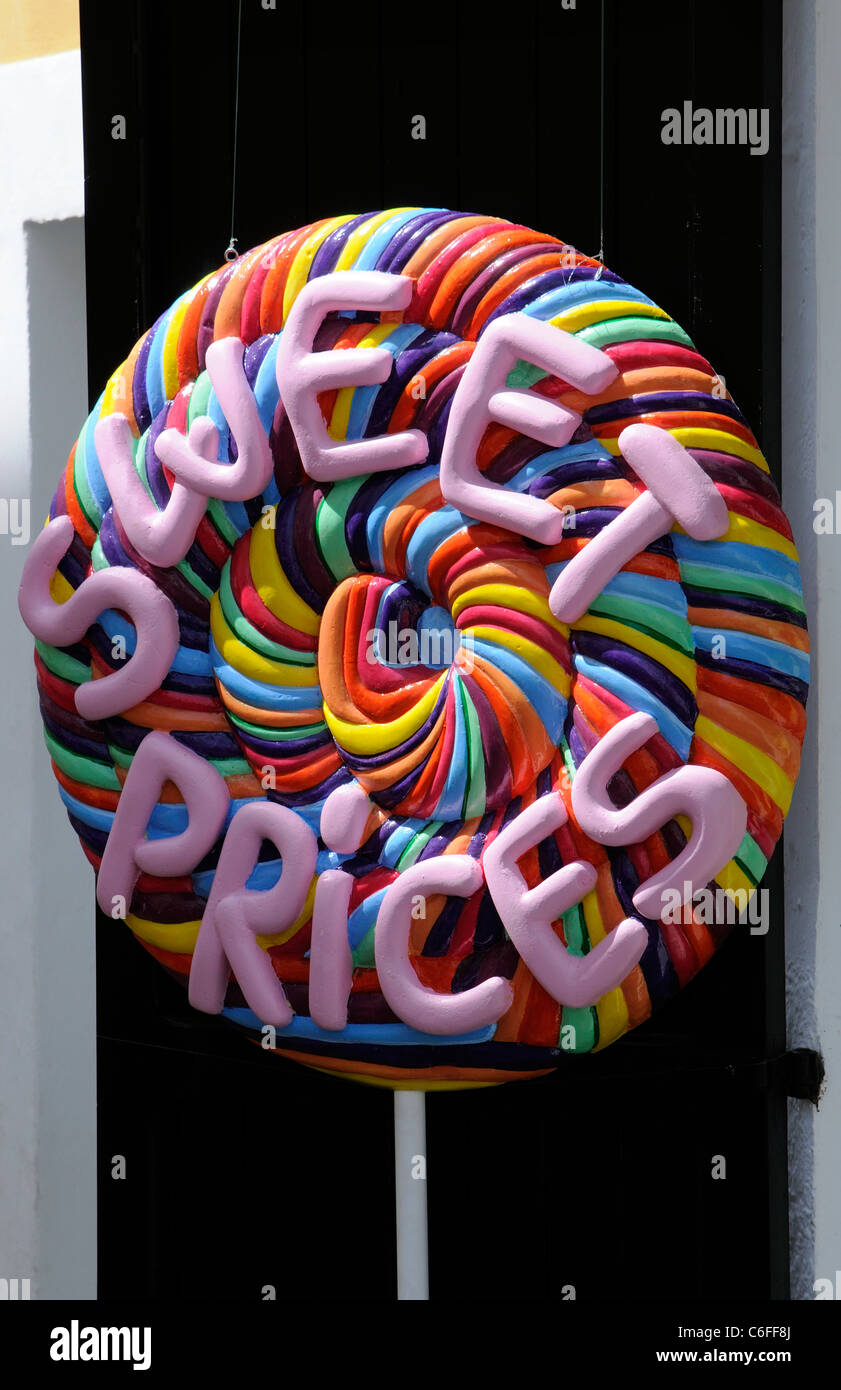 Sweet prices logo in a variety of bright colours Stock Photo - Alamy