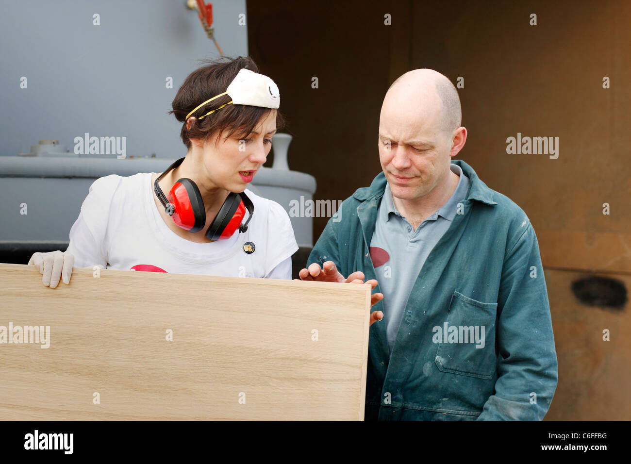 Workman sanding boat hi-res stock photography and images - Alamy