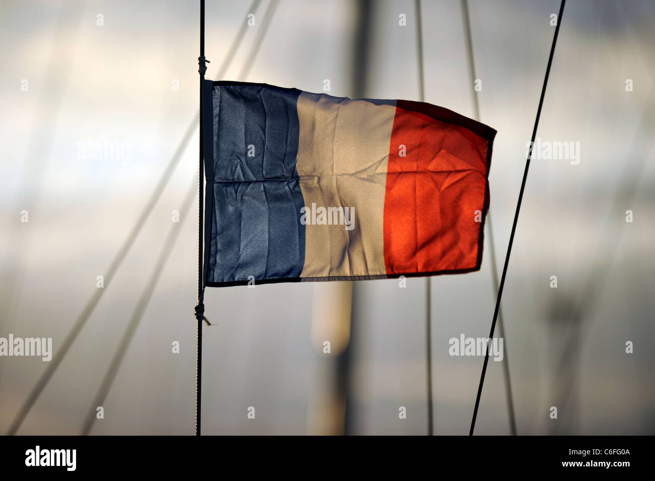 Harbour of Dunkerk, french guest flag Stock Photo - Alamy