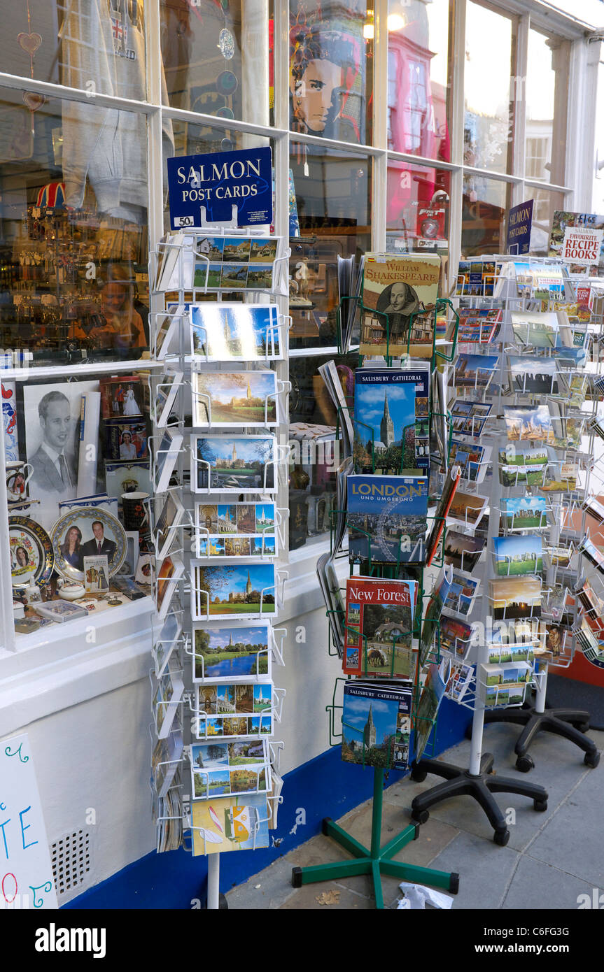 Postcards and guide books outside a gift shop Stock Photo - Alamy
