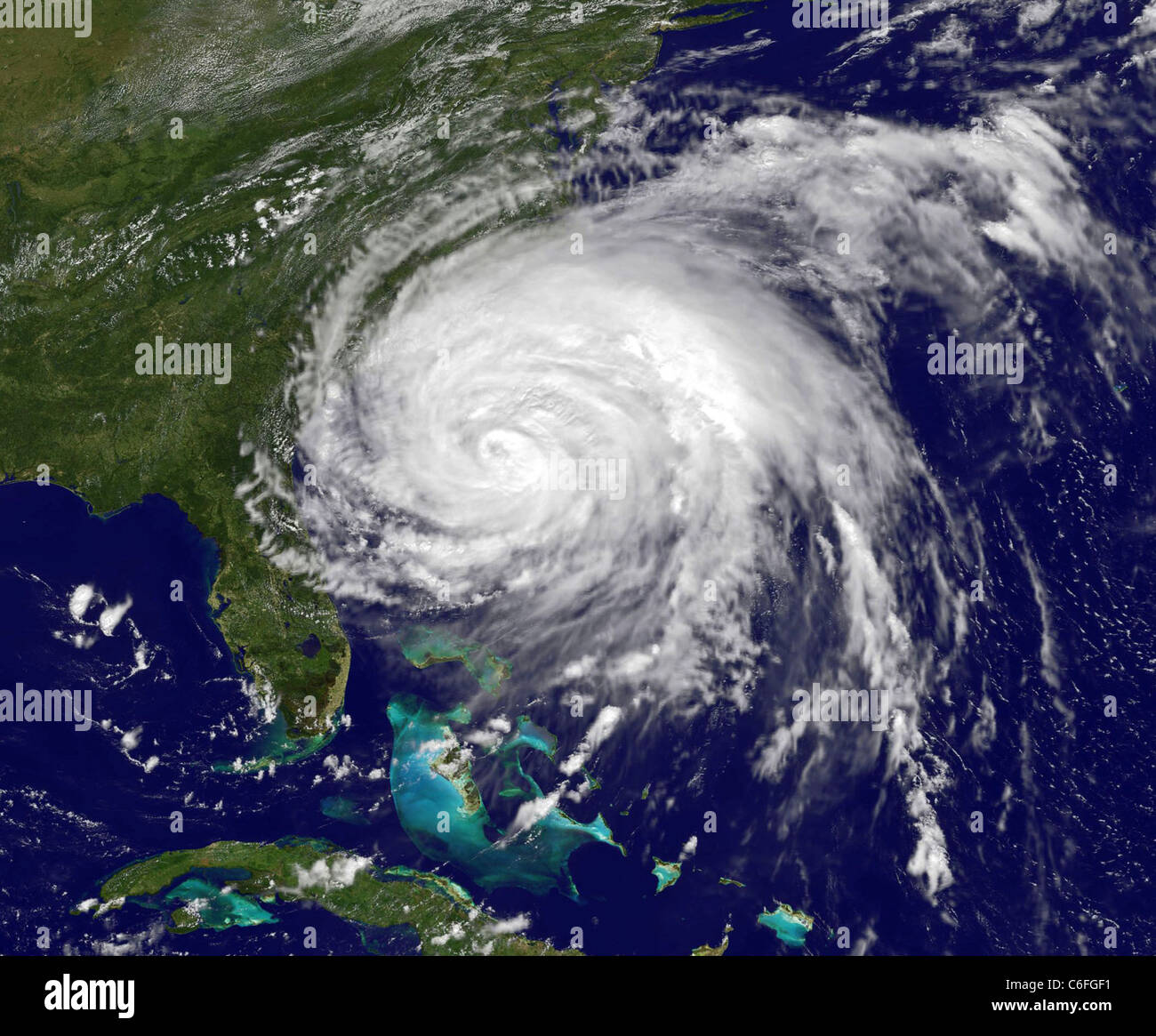 Hurricane Irene over the east coast of America Stock Photo - Alamy