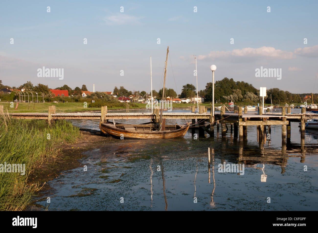 Rerik - landing stage with boat, Baltic Sea, Mecklenburg-Vorpommern ...