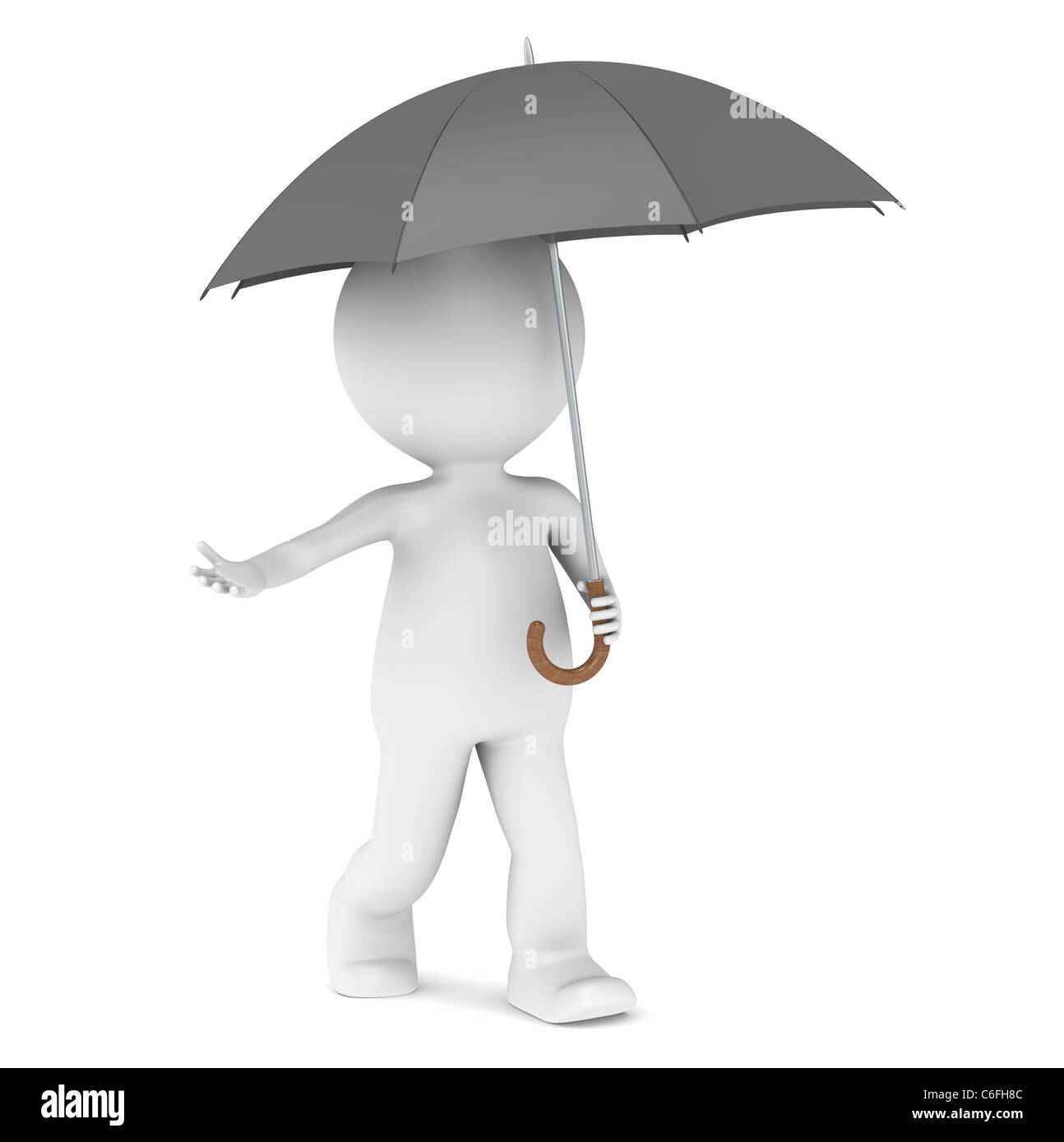 3D little human character with an Umbrella. People series Stock Photo ...