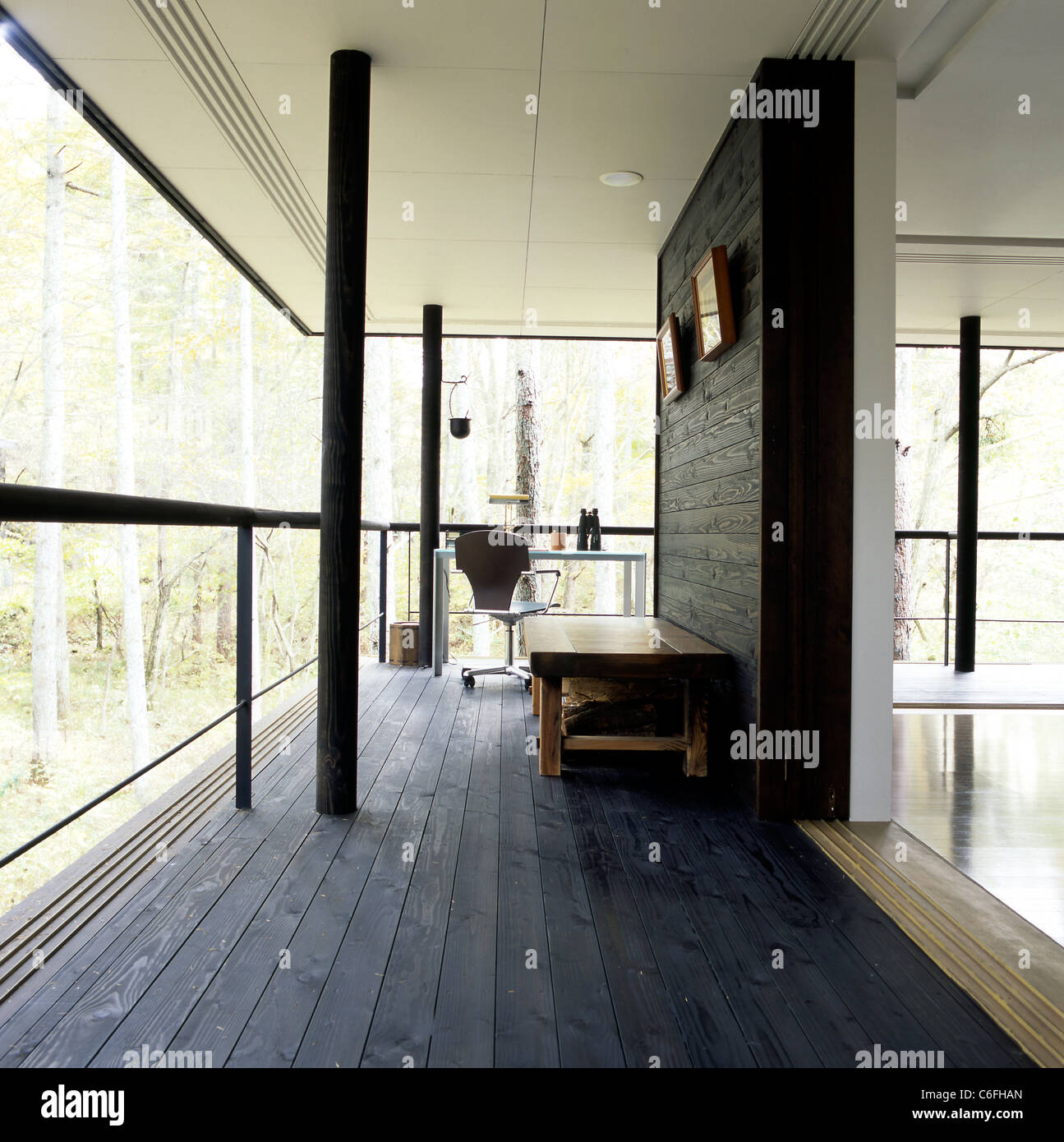 Wooden window in modern architect hi-res stock photography and images ...