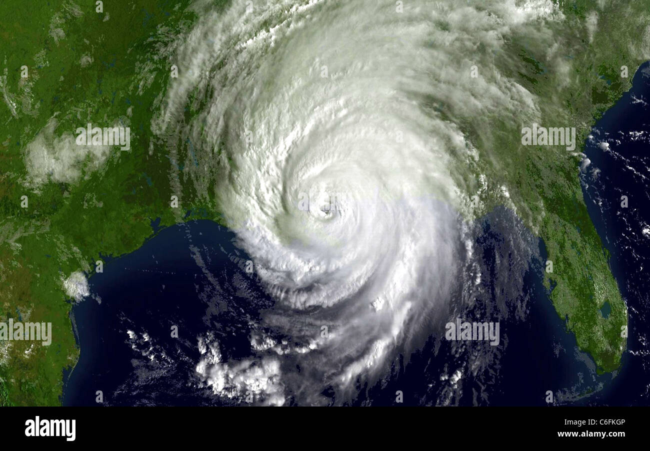 Hurricane Katrina A GOES-12 visible image of Hurricane Katrina shortly ...