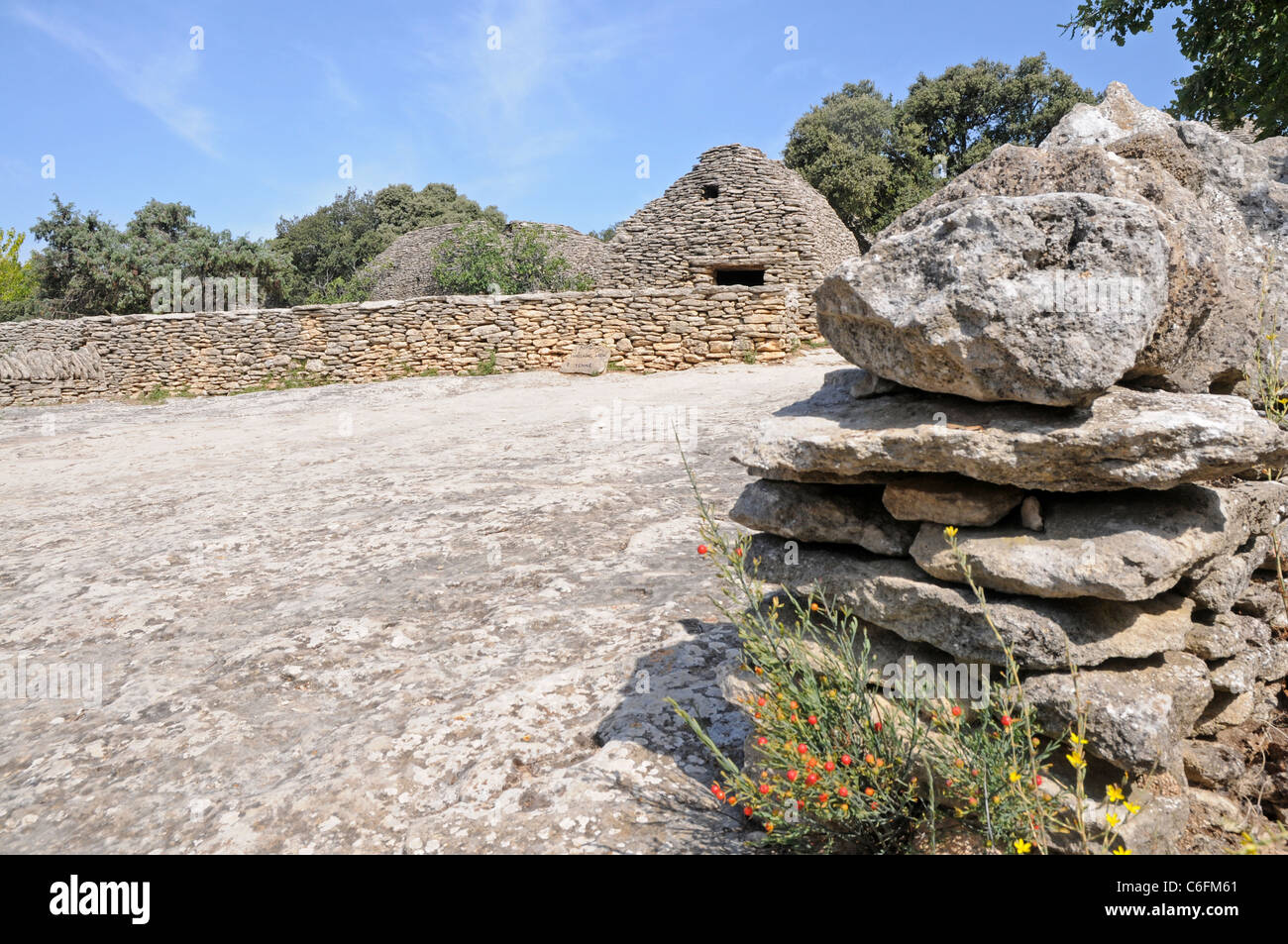 Ancient hut made from stones in The Bories Village, near Gordes in ...