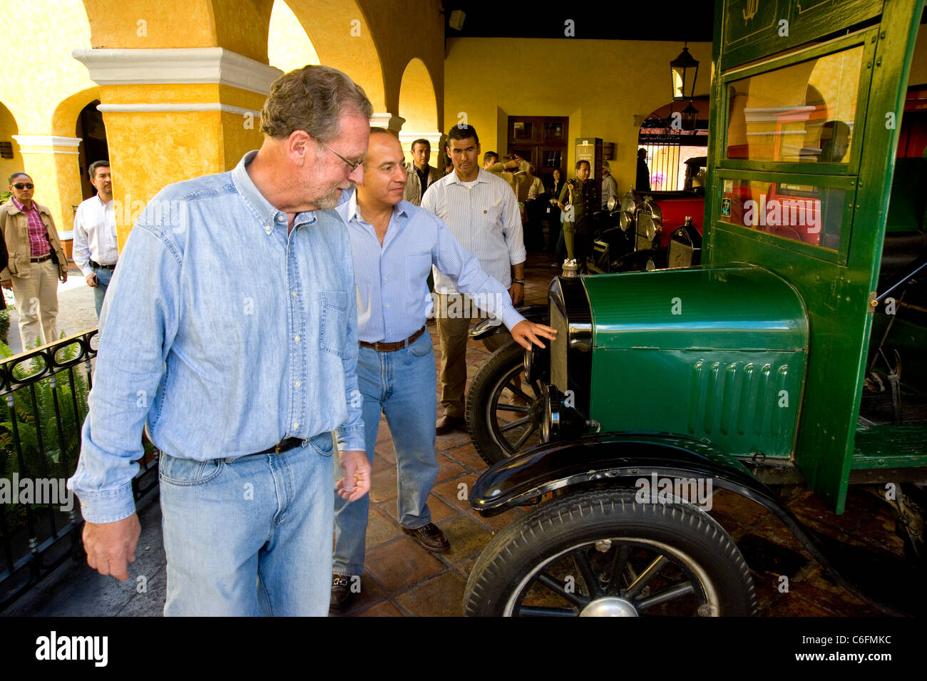 President Calderon touring the Jose Cuervo plantation in Tequila while ...