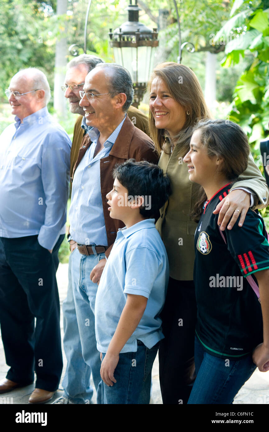 President Calderon and family enjoying Mariachi band at the Jose Cuervo ...