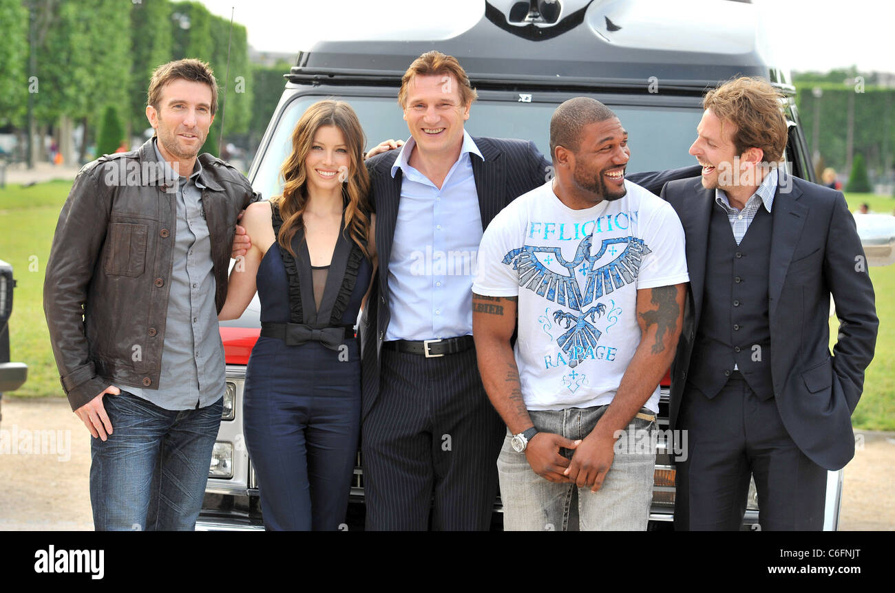 Actors Sharlto Copley, Jessica Biel, Liam Neeson, Quinton 'Rampage ...