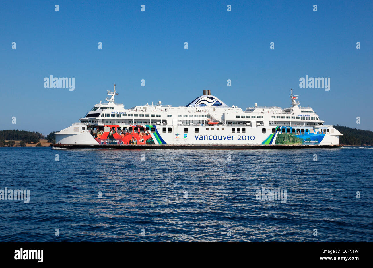 Swartz bay Tsawwassen ferry with Vancouver 2010 olympics graphics Stock ...