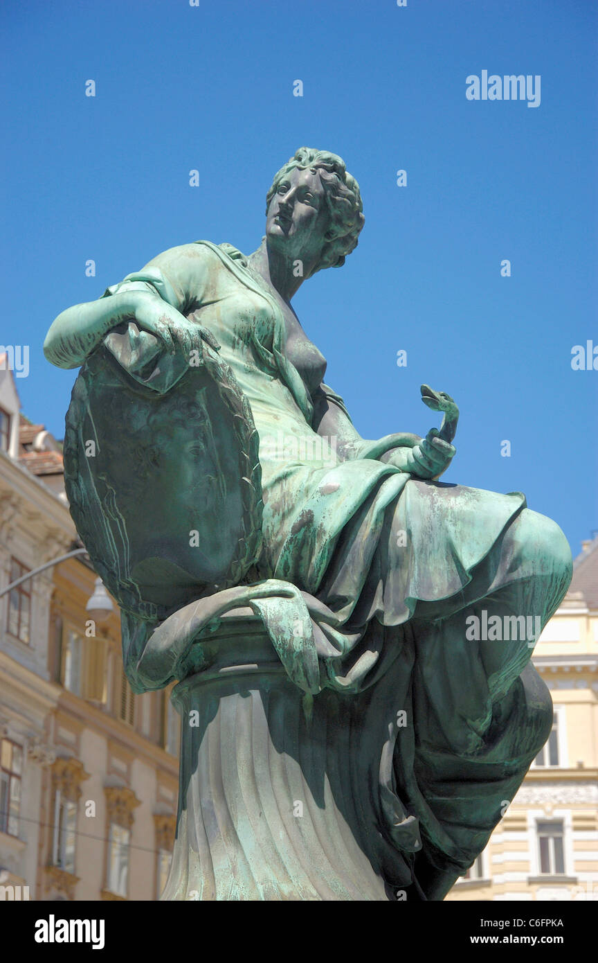 Figure of Providence at Donner Fountain Stock Photo - Alamy