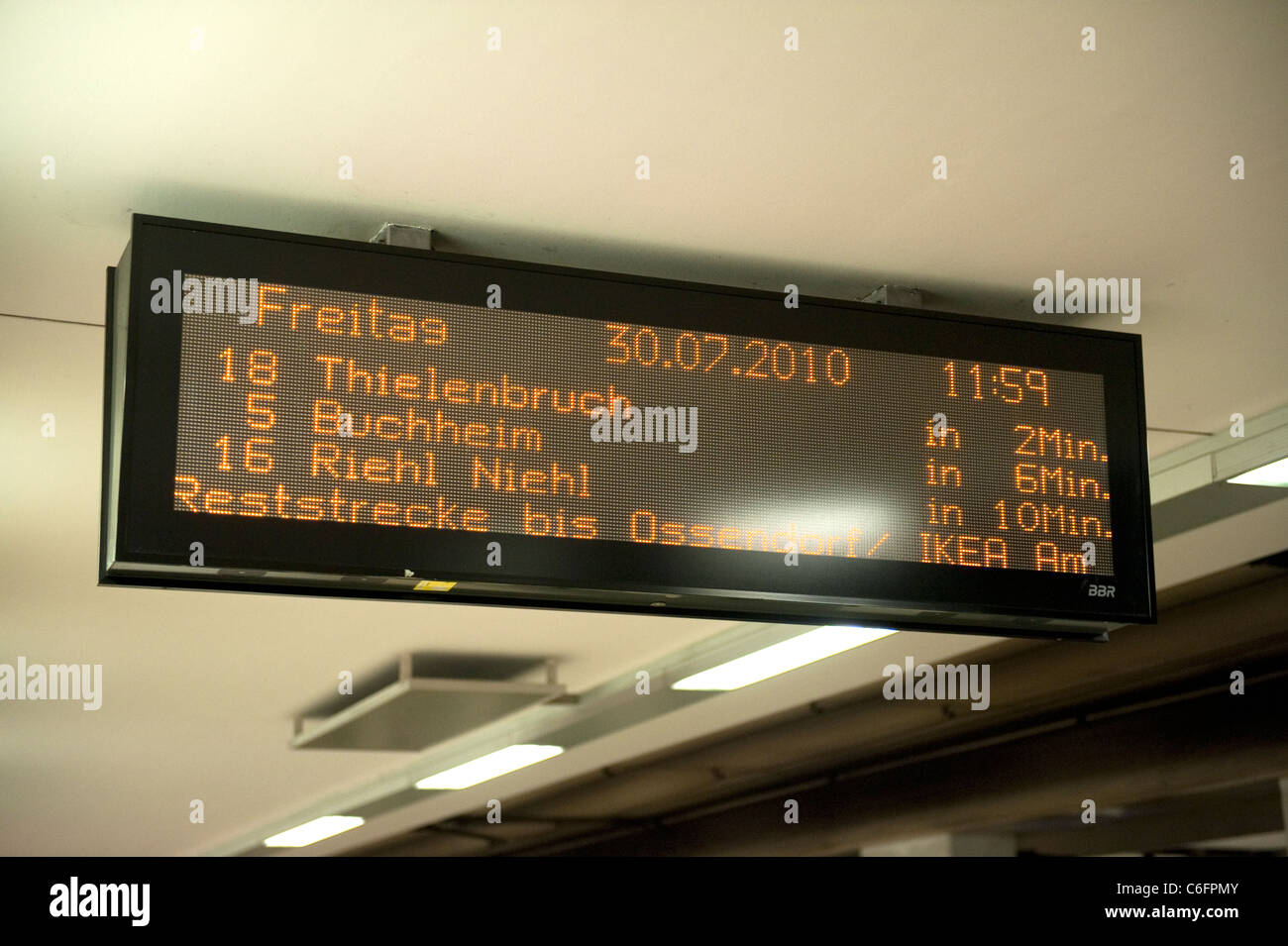 Train Metro Arrivals Sign Cologne Koln Germany Europe Stock Photo - Alamy