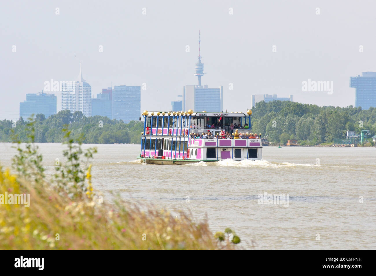 Vienna Danube boat trip Stock Photo - Alamy