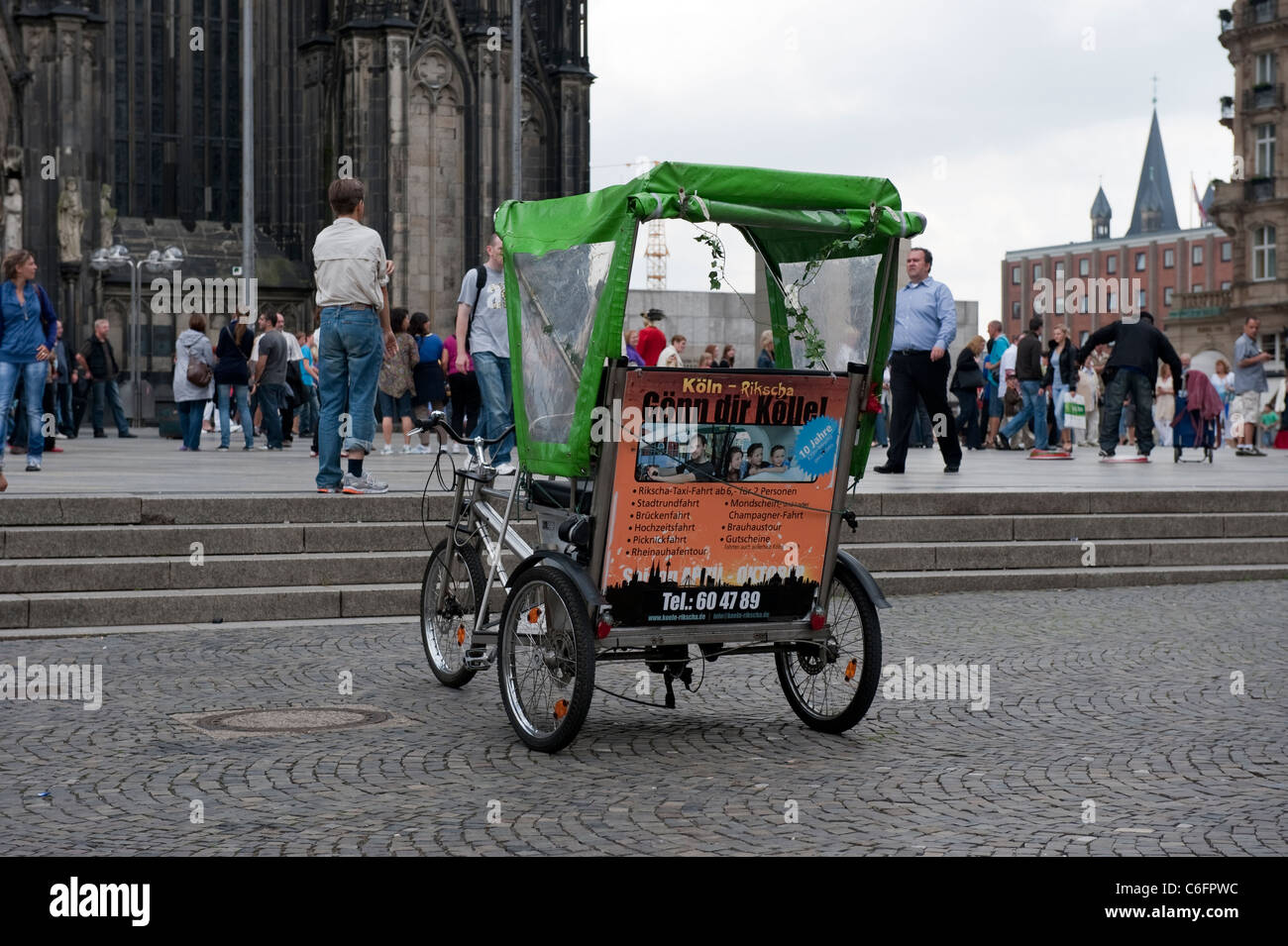 Cologne Rickshaw Rikscha Tourists Koln Germany Europe Stock Photo - Alamy