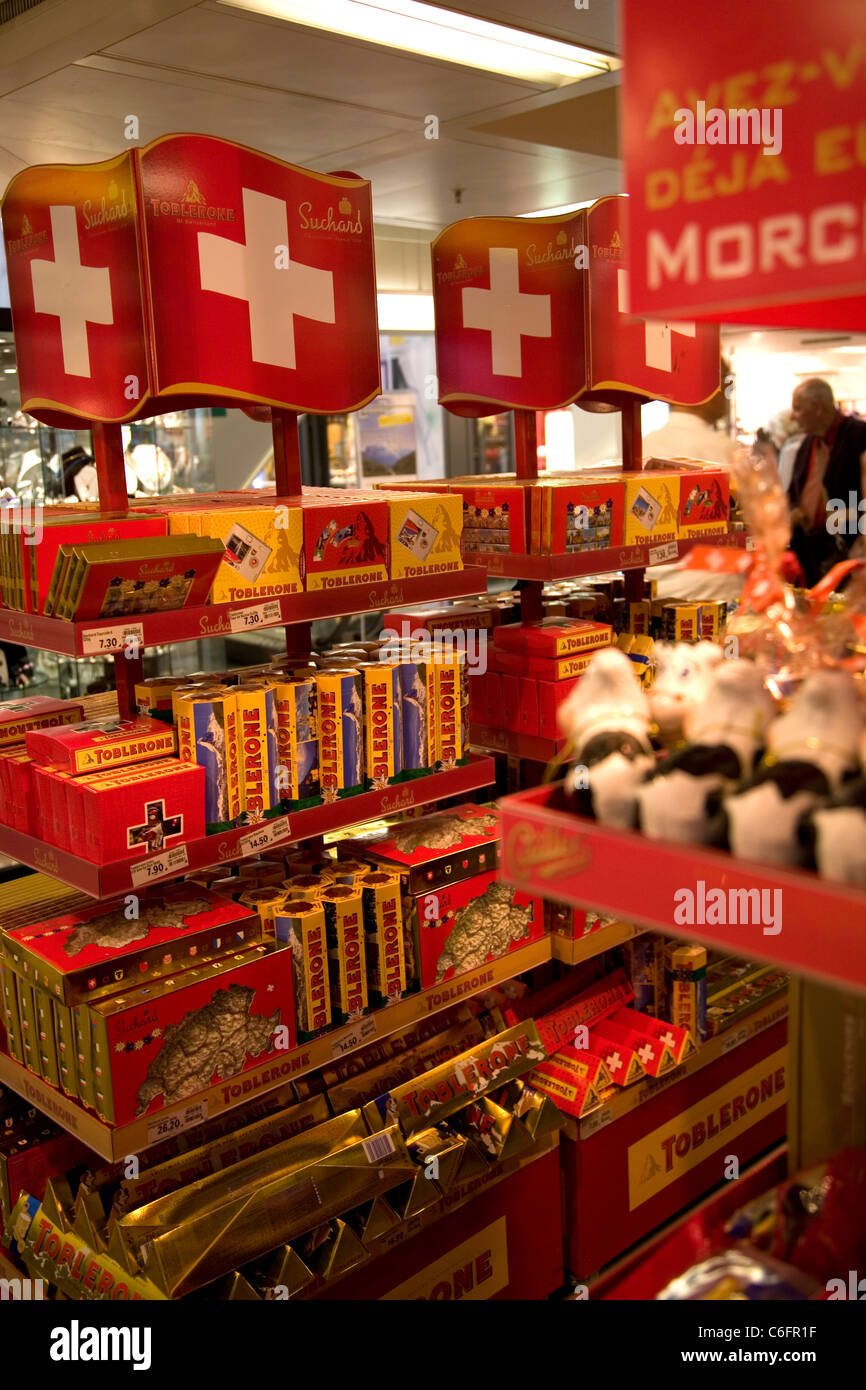 Swiss Chocolate Stand Stock Photo - Alamy