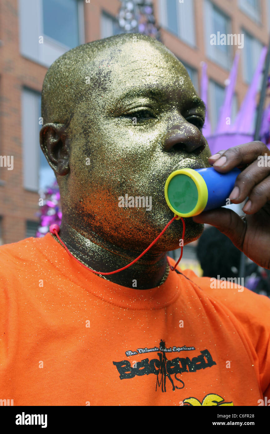 Revellers and dancers in costume at Notting Hill Carnival, London, UK ...