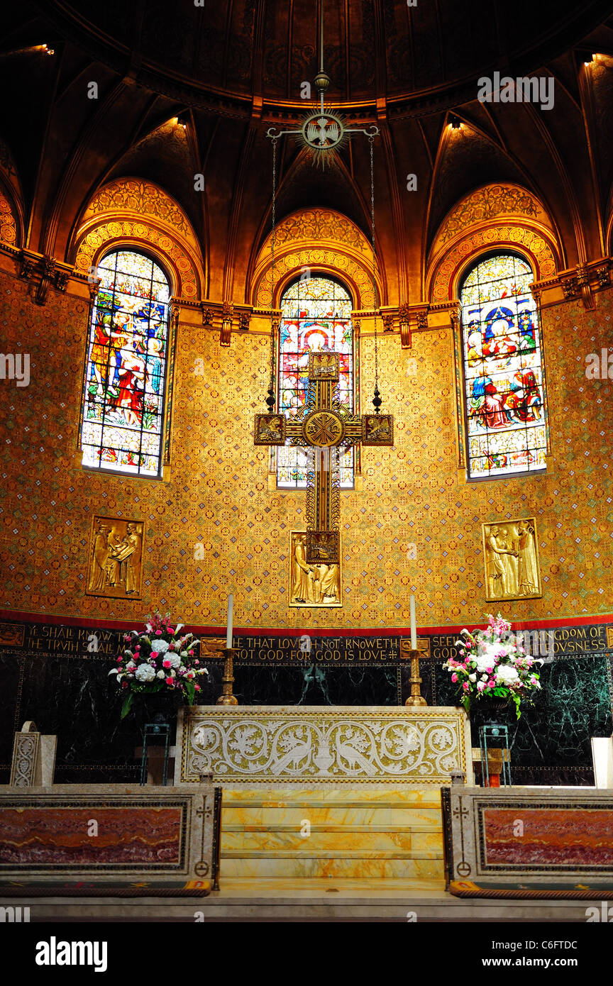Boston Trinity Church interior view with beautiful pattern and ...