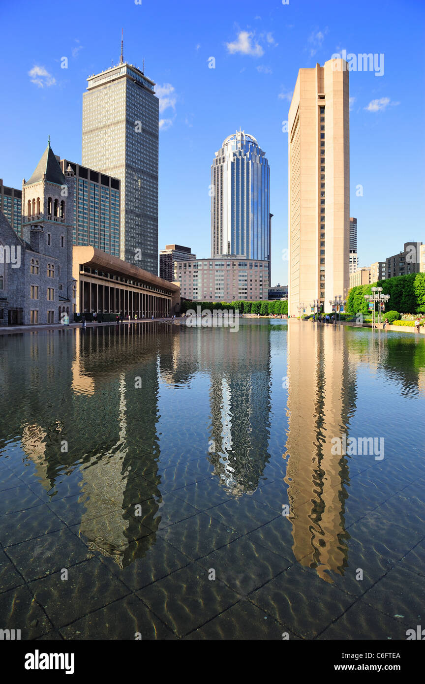 Christian Science Plaza in midtown Boston with urban city view and ...