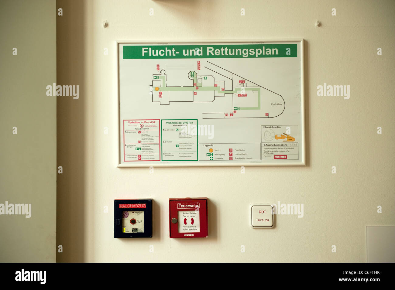 German Fire Evacuation Building Plans Stock Photo - Alamy