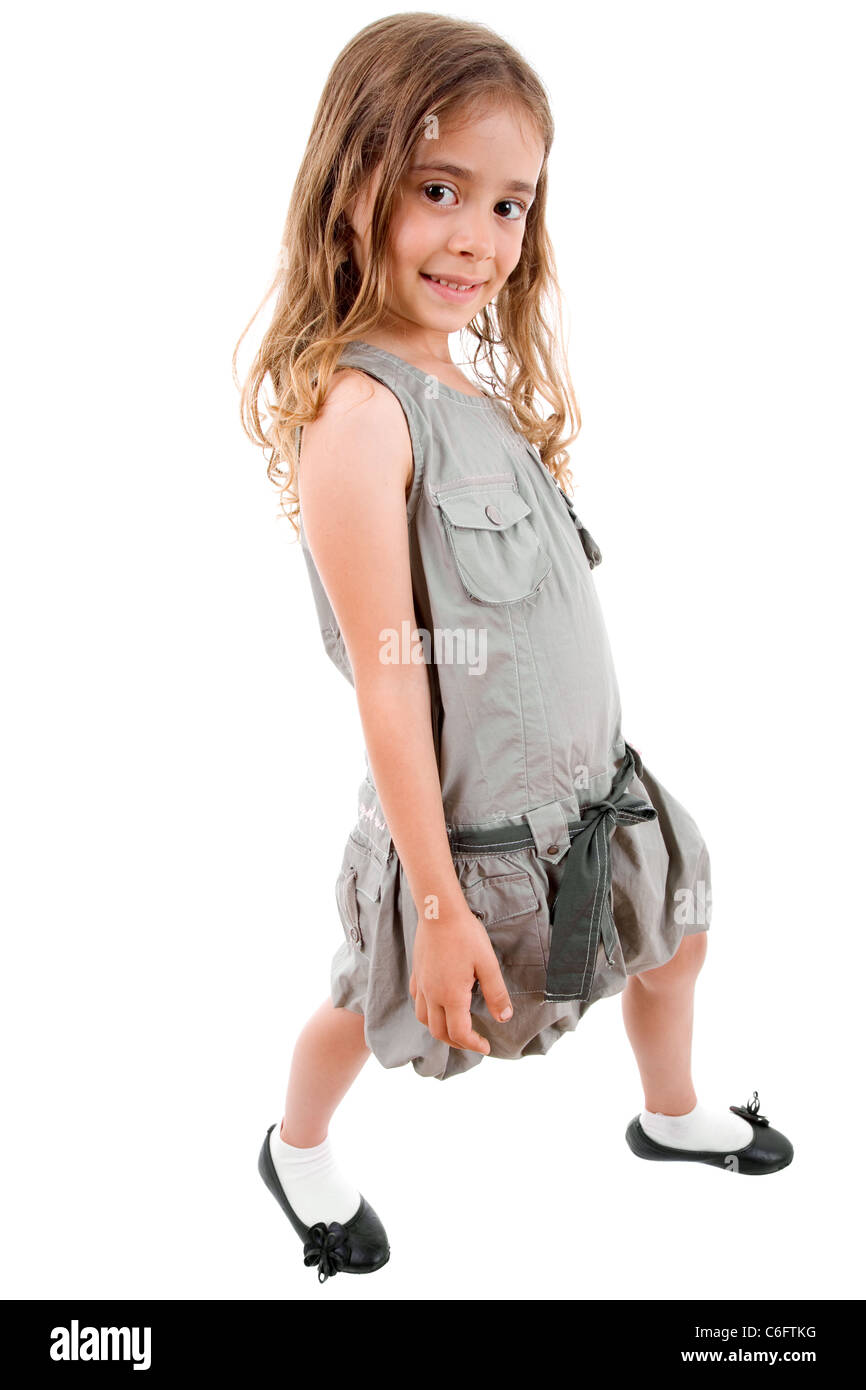 young happy girl full body, isolated on white Stock Photo - Alamy