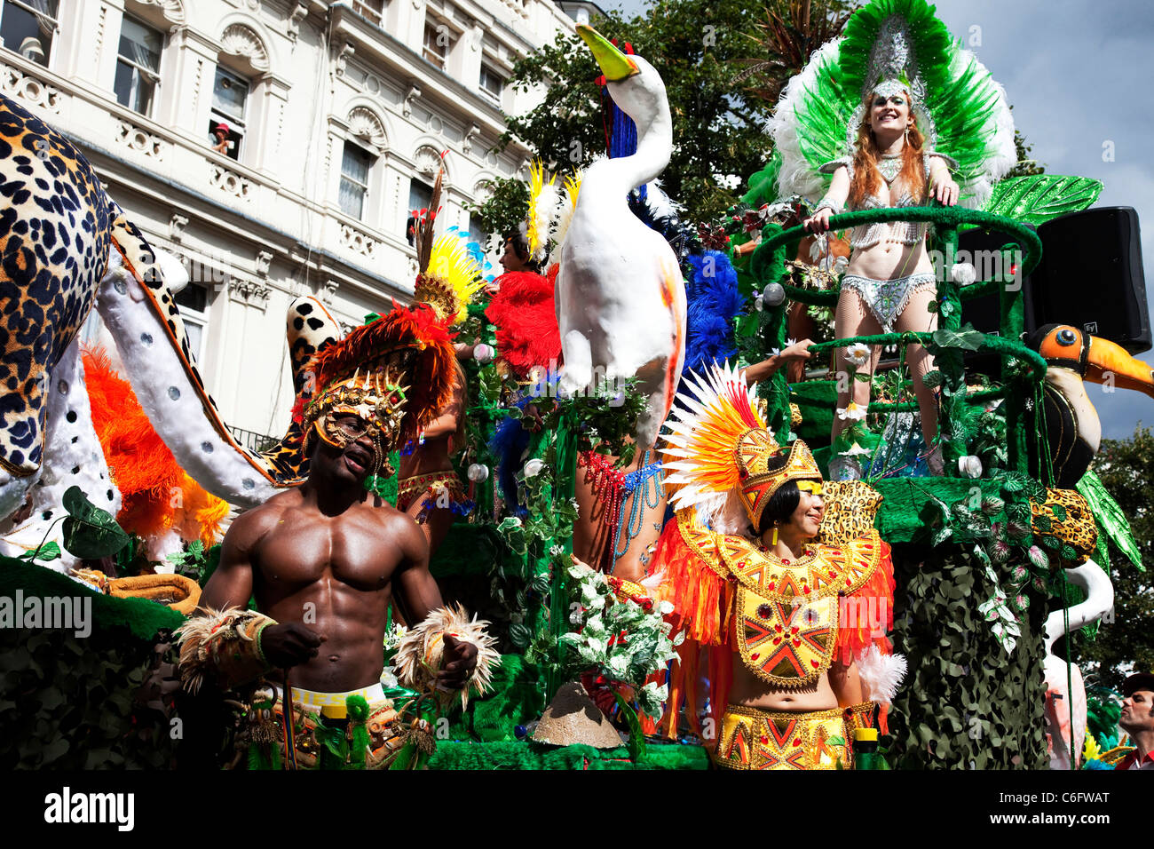 Dancers during the main parade at the Notting Hill Carnival in West ...