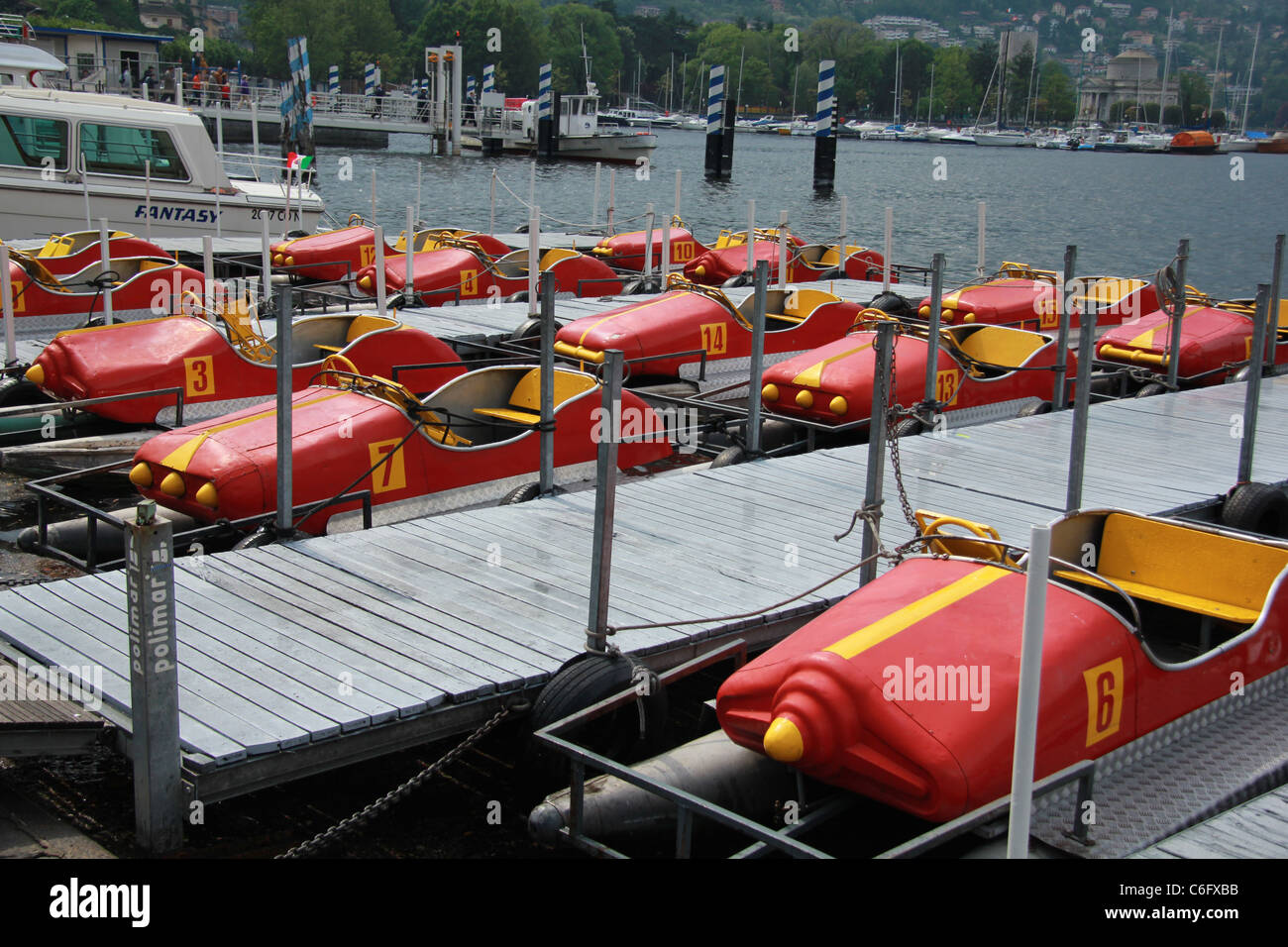 old paddle boats on lake como italy Stock Photo - Alamy