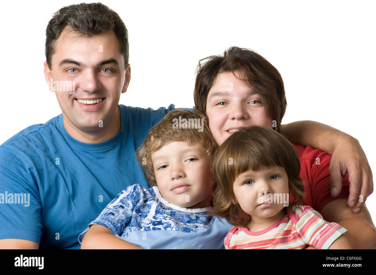 Casual portrait smiling of a healthy young family Stock Photo - Alamy