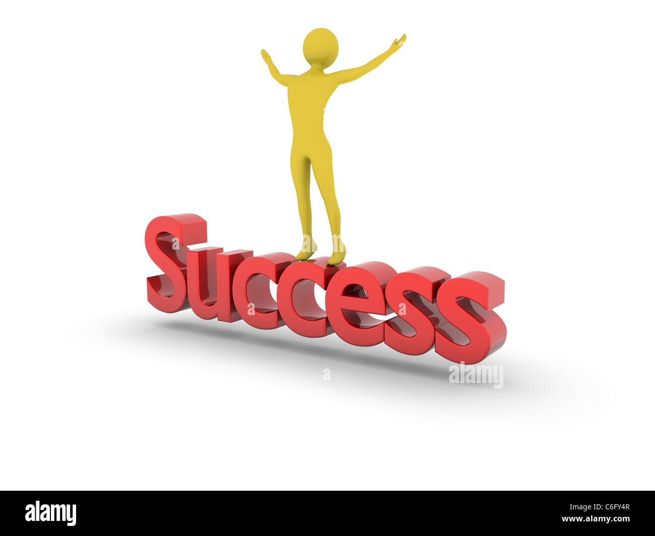 Success achieved.High Resolution 3D render isolated on white Stock ...