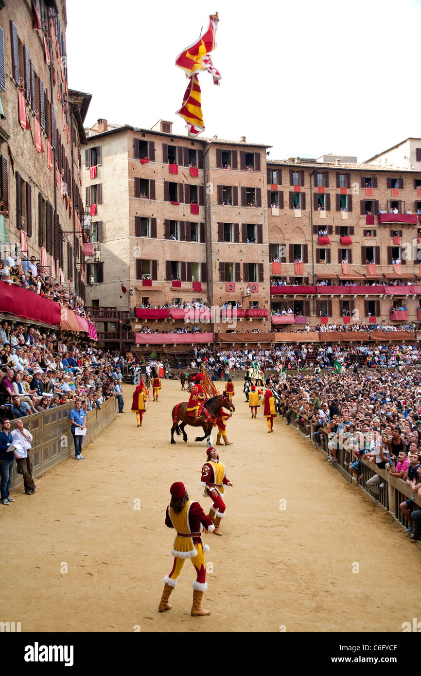 Palio di Siena 2011, July 2. Horse race: horses racing and historical ...