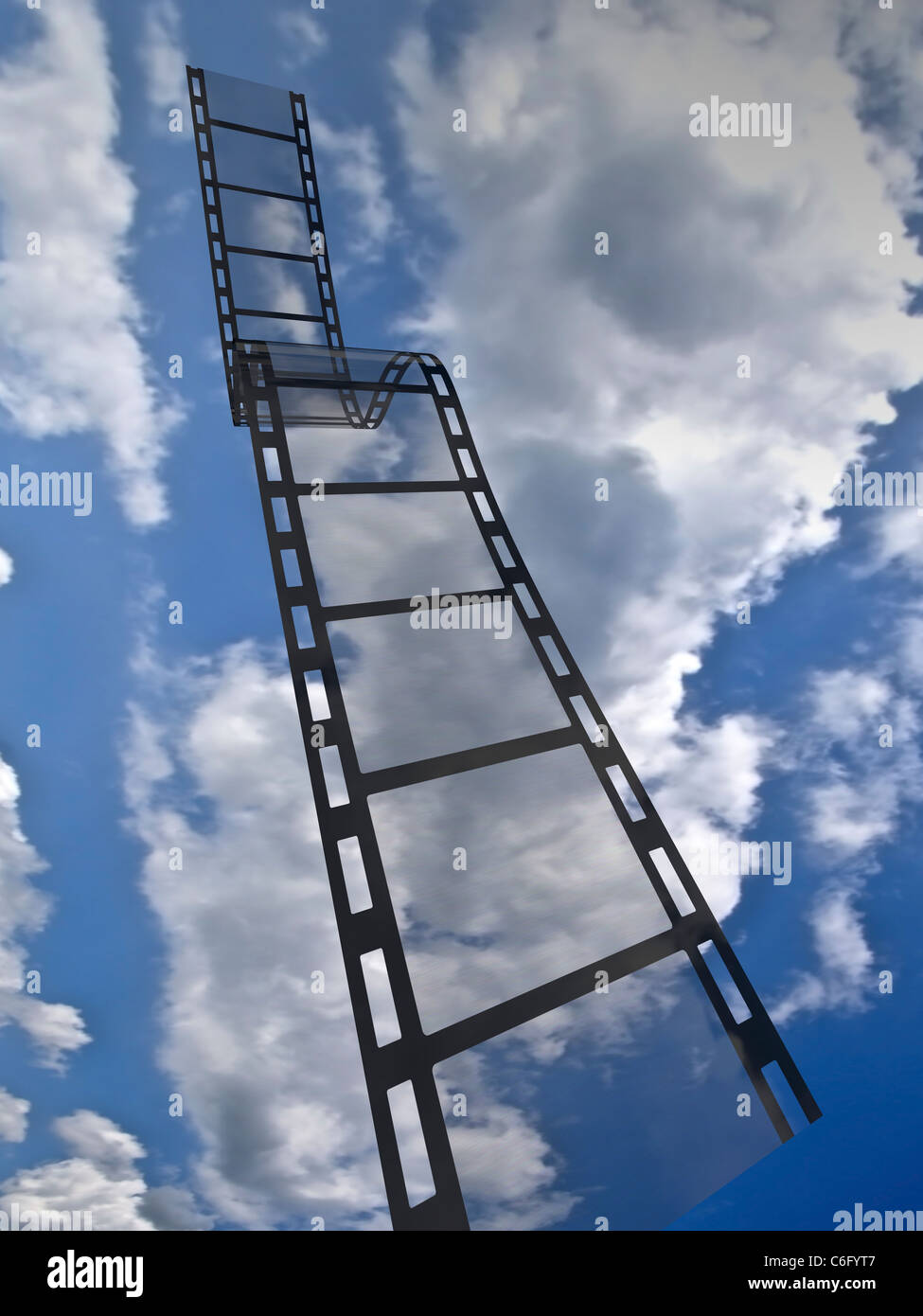 Empty film strip. High resolution render with sky background Stock ...