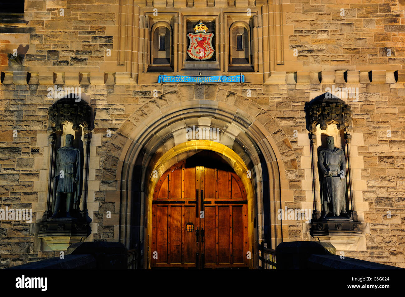 Edinburgh Castle entrance by night from Castle Esplanade, Edinburgh ...