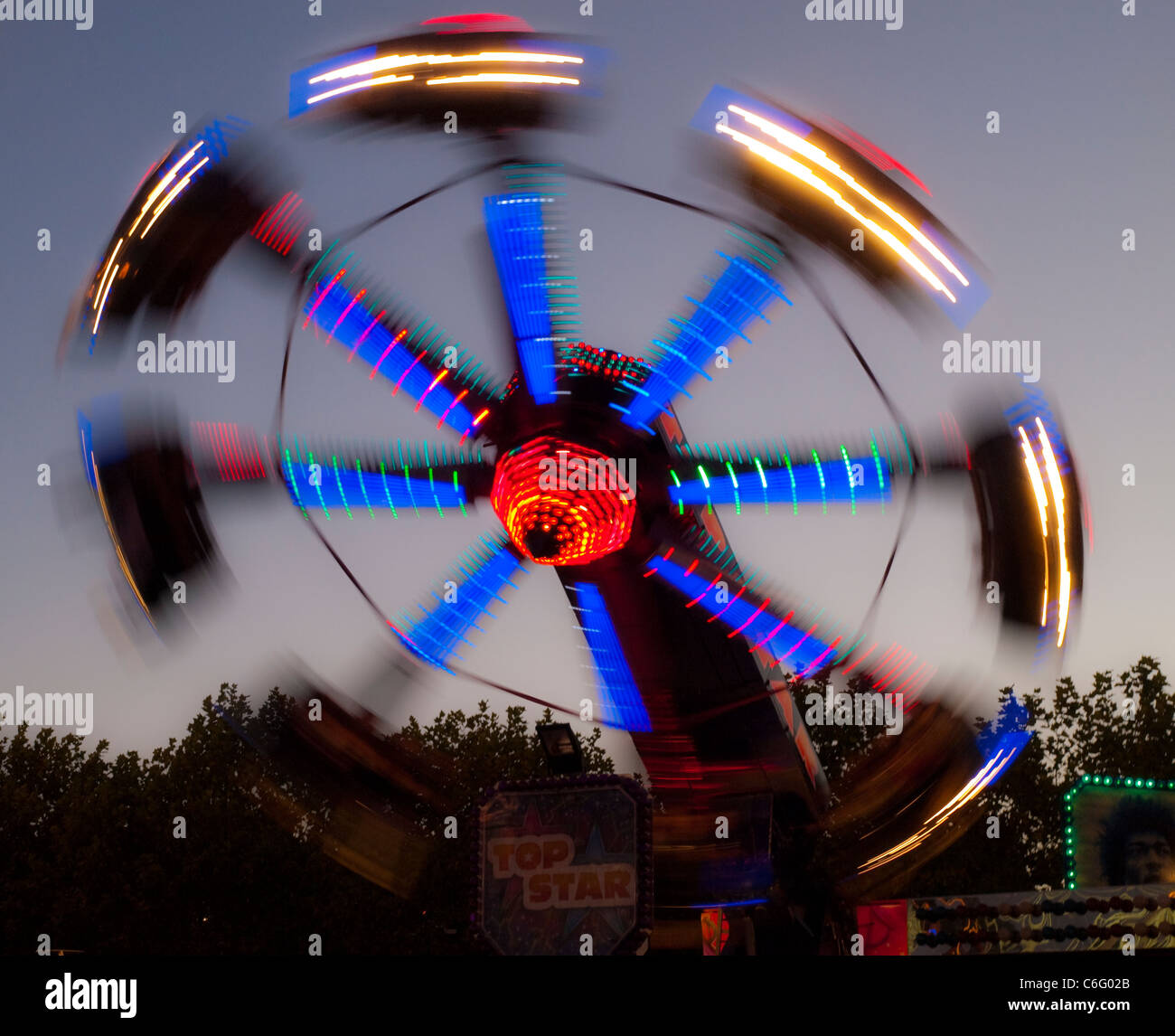 The Top Star ride at Goose Fair, Nottingham England UK Stock Photo - Alamy
