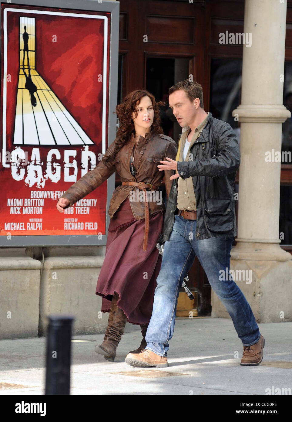 Ruth Kearney and Ciaran McMenamin filming on location for the ITV sci ...