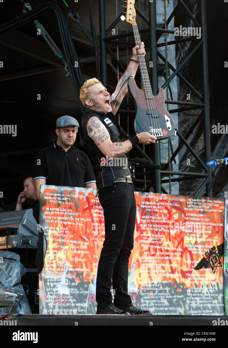 Mike Dirnt Green Day perform live in concert at Lancashire County ...