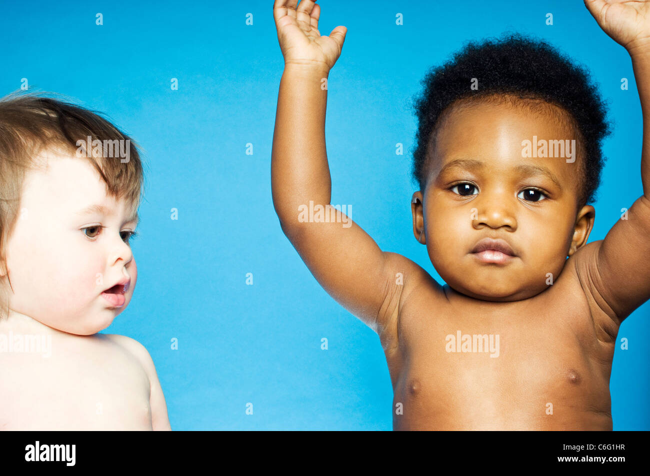 A portrait of two baby girls Stock Photo - Alamy