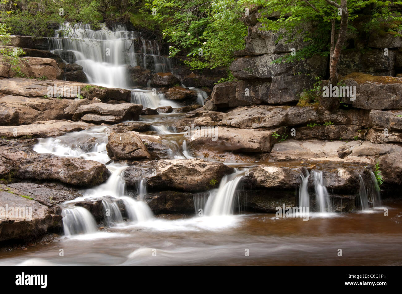 Catrake Force Waterfall in Keld in Swaledale, North Yorkshire England ...